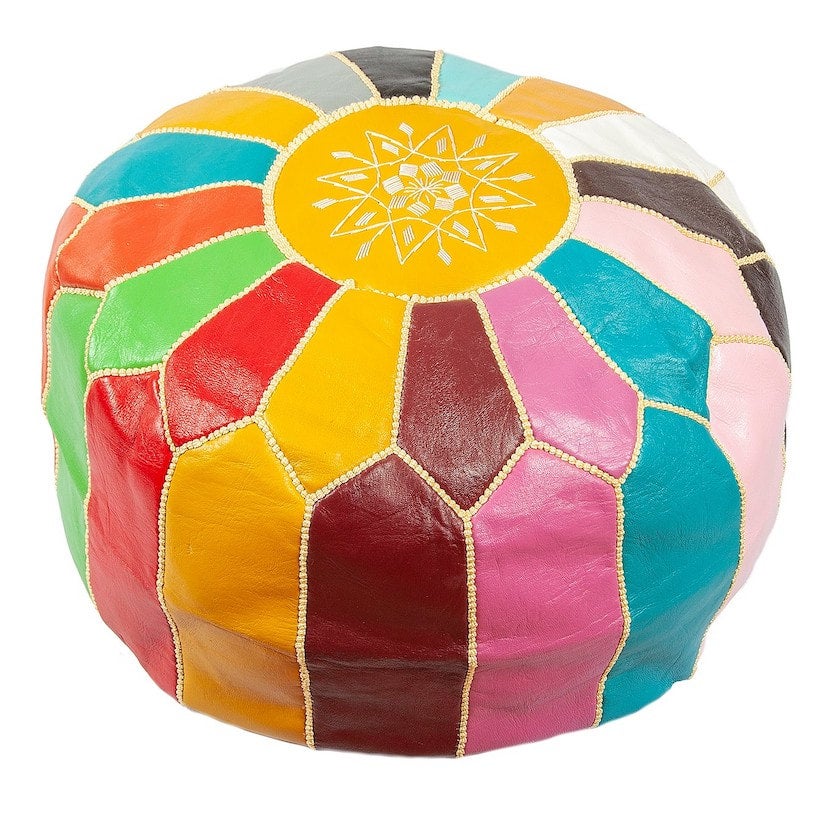 Multi-Coloured Pouffe | Red Ramia Trading